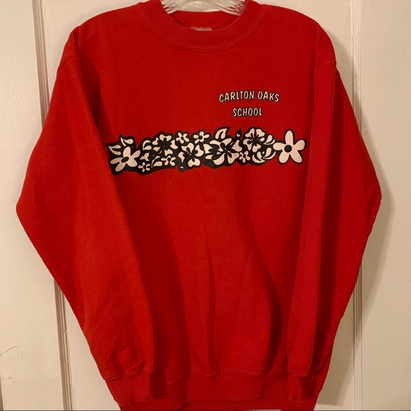 Gildan | Shirts | Vintage Carlton Oaks School Floral Crewneck Sz S ...